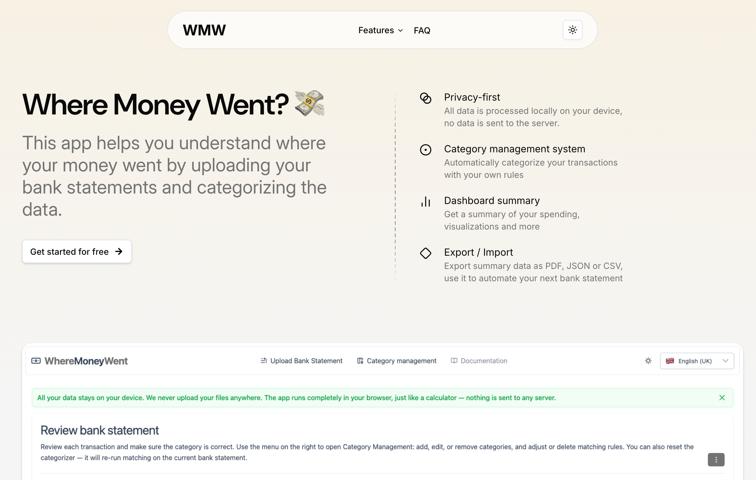 Where Money Went - Expense Tracker from Bank Statements | Privacy-First ...